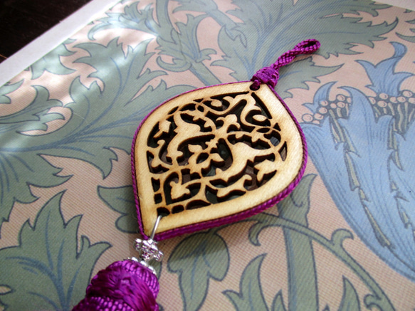 *♥*Moroccan Art Silk Tassel Wood Granada Purple*♥* その他素材 AmalKamal 通販 ...