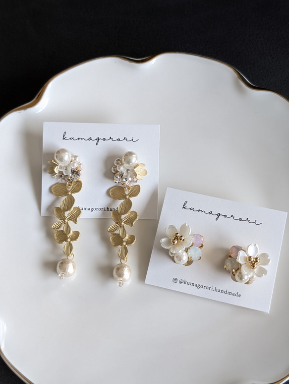 春の福袋2025 Creema限定 春のお花のアクセサリー2点セット イヤリング ピアス 桜 パール 福袋 さくら イヤリング・ノンホールピアス くまごろり 通販 19036216 ...