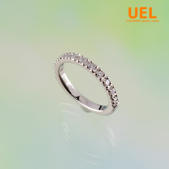 ホワイトダイヤモンドハーフエタニティ PT950/900 指輪・リング UEL 通販 19046328｜Creema(クリーマ)