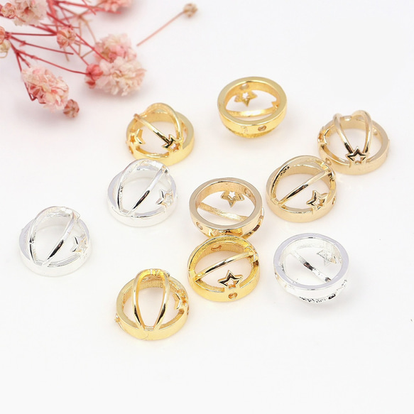 RG1609 星 スター 蝶々リボン 8mm用 デザイン ビーズフレーム 14KGF ロンデルパーツリング DIYパーツ Rin 通販 19072250｜Creema(クリーマ)