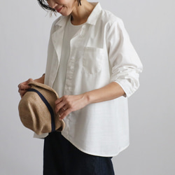 ⁑新作 上質ギマ擬麻コットン 変形ラウンドヘム 裾 シャツ ジャケット 前開き 胸ポケット ゆったり 白 R47A シャツ anvai 通販 ...