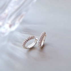 《大人のキレイめシルバー》CZ SILVER PLATED HOOPS (ピアス) アレルギー対応 ピアス（フープ） GEMUU 通販 19113290｜Creema(クリーマ)