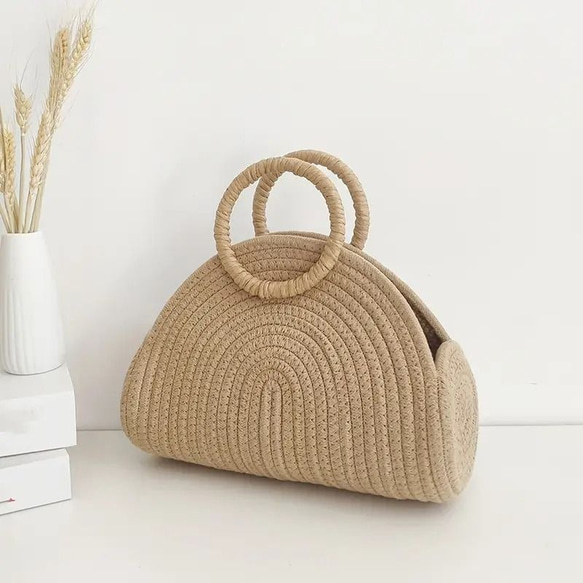 編み込みマミートートバッグ ライトブラウン ポリエステル おむつ ボトル 携帯電話 多機能 ラウンドハンドル トートバッグ ささき 通販 ...