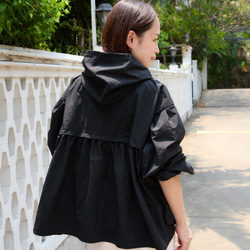 超軽量 撥水加工 アシンメトリー バックギャザー ジャンパー ブラック 0680BK ジャケット SWiMMY Clothing 通販 19118517｜Creema(クリーマ)