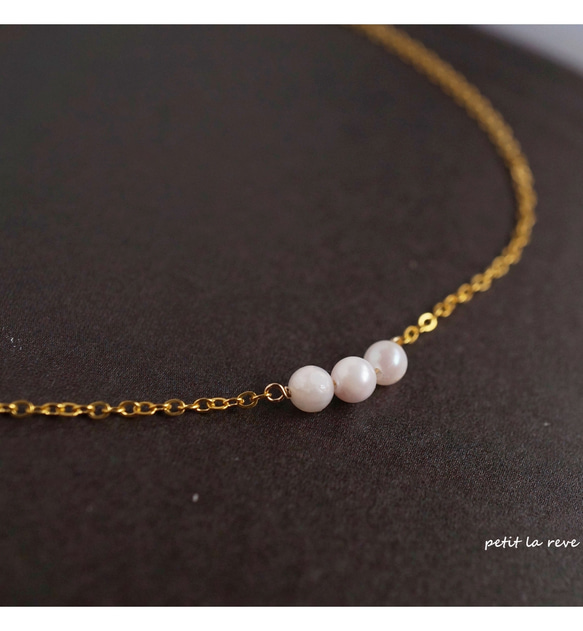 上品で優しいほんのりピンクのあこや真珠ネックレス ☆14KGF ネックレス・ペンダント petit la reve 通販 19121823｜Creema(クリーマ)