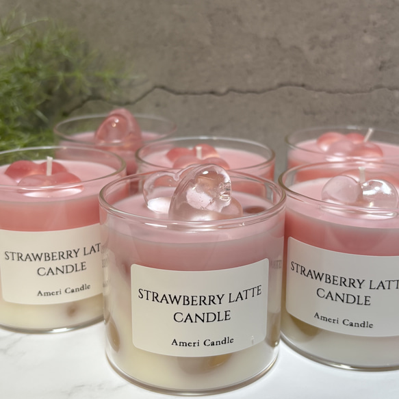 Strawberry Latte candle キャンドル・キャンドルホルダー Ameri Candle（アメリ キャ） 通販 19126675｜Creema(クリーマ)