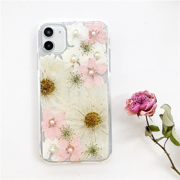 『コスモス＆千鳥草』 iPhone16e/16ProMax/GalaxyS25 押し花ケース スマホケース スマホケース・カバー AYN 通販 ...