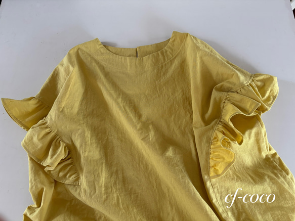 ★ふんわりフリルの大人かわいいワンピース 綿麻 * ワンピース cf-coco 通販 19132793｜Creema(クリーマ)