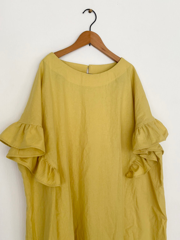 ★ふんわりフリルの大人かわいいワンピース 綿麻 * ワンピース cf-coco 通販 19132793｜Creema(クリーマ)