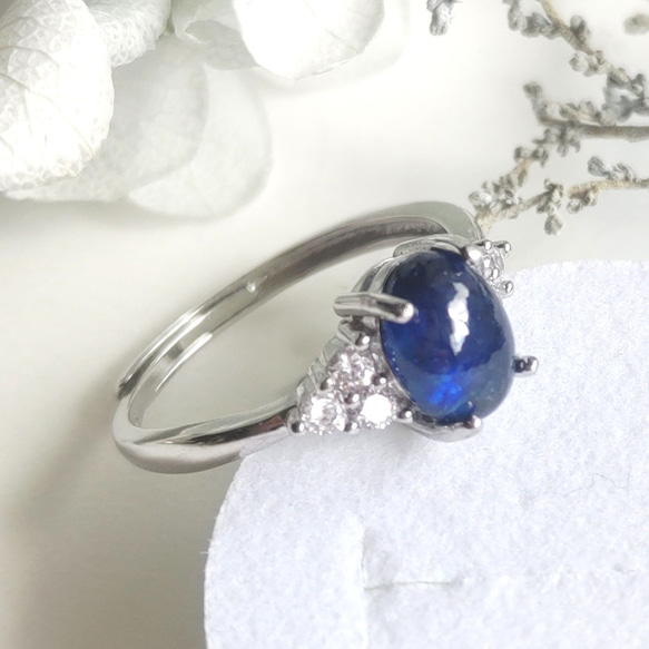 サファイア うるうる リング 天然石 S925 8×6㎜ 指輪・リング bamboo shoots 通販 19137536｜Creema(クリーマ)