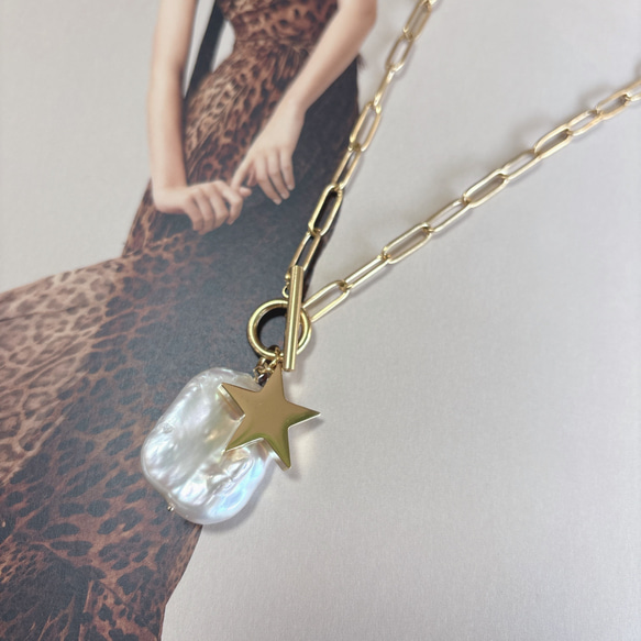 stainless star×pearl ネックレス ネックレス・ペンダント deeva 通販 19144497｜Creema(クリーマ)