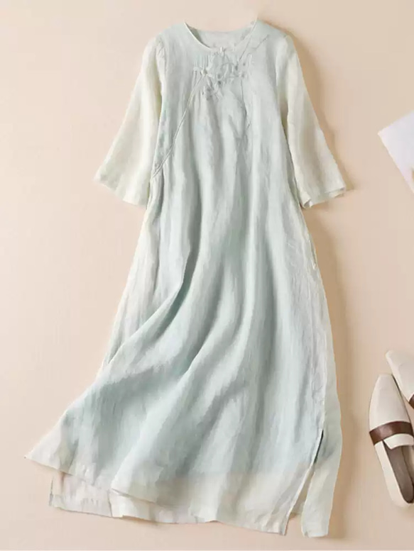 綿麻ー サマーセーター ミッドスリーブリネンセーター 通学通勤 綿 黒 卒業式 入学式 ポリエステル 七五三 フォーマ ワンピース ...