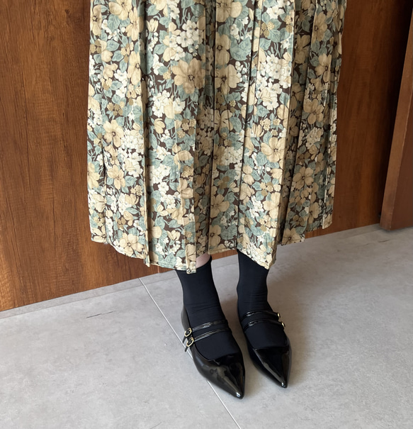 【新送0】レトロ花柄のボックスプリーツボリュームスカート【レトロ花柄スカート】 フレアスカート gardenofgrace 通販 ...