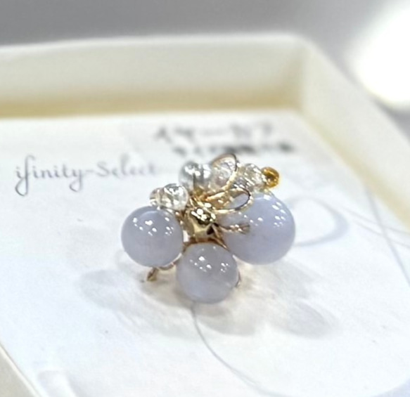 送料無料 痛くない 取れにくい 14kgf 誕生石 ブルーレースアゲート 母の日 晴れやかブルー2025 イヤーカフ ifinity-Select 通販 19170631｜Creema(クリーマ)