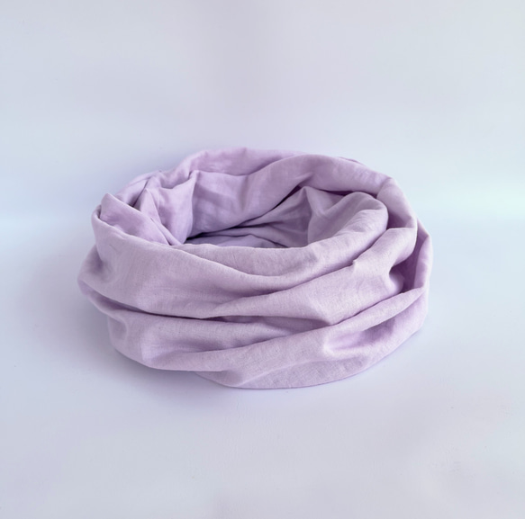 【新色】オーガニックコットンダブルガーゼのスヌード(ペールライラック) スヌード HanaemiLinen 通販 19177058 ...