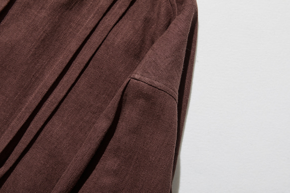 立体タックが美しい コットンリネン ルーズシルエットシャツ ベージュ ワイン 250415-3 ブラウス fall-in&co(talent ...