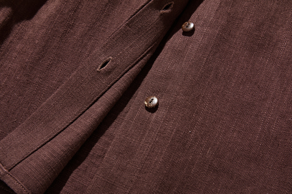 立体タックが美しい コットンリネン ルーズシルエットシャツ ベージュ ワイン 250415-3 ブラウス fall-in&co(talent ...