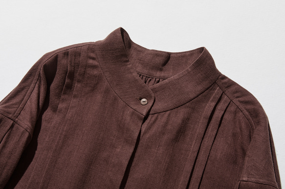 立体タックが美しい コットンリネン ルーズシルエットシャツ ベージュ ワイン 250415-3 ブラウス fall-in&co(talent ...