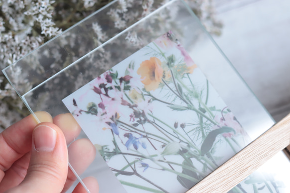 【選べる16種類犬猫木製ピック♪文字彫刻OK】ナチュラルピンクラベンダーのフォトフレーム＊プリザーブドフラワー フォトフレーム・写真立て ...