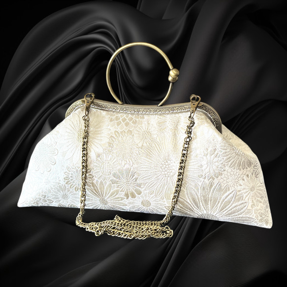 着物リメイクバッグ 着物オリジナルバッグ 和柄ハンドバッグ 和モダン がま口バッグ和風ショルダーバッグ[No.1199] ショルダーバッグ ...