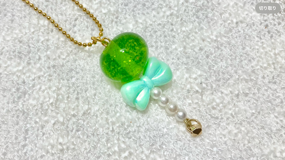 とんぼ玉 ロリポップチャーム メロンいろ とんぼ玉 ももちよ 通販 19179696｜Creema(クリーマ)