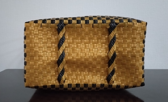 まるごと洗えるバッグ パサールバッグ トートバッグ プラカゴ MSサイズ ブラック×ゴールド かごバッグ きょん 通販 19180273 ...