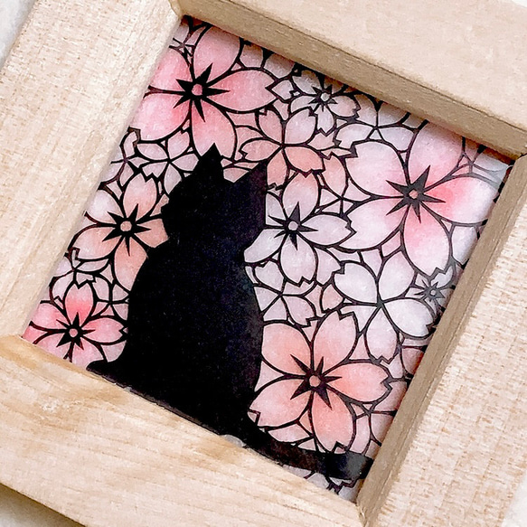 【切り絵】花猫(桜)ミニ 切り絵 ふわコロ《紗紀》 通販 19180913｜Creema(クリーマ)
