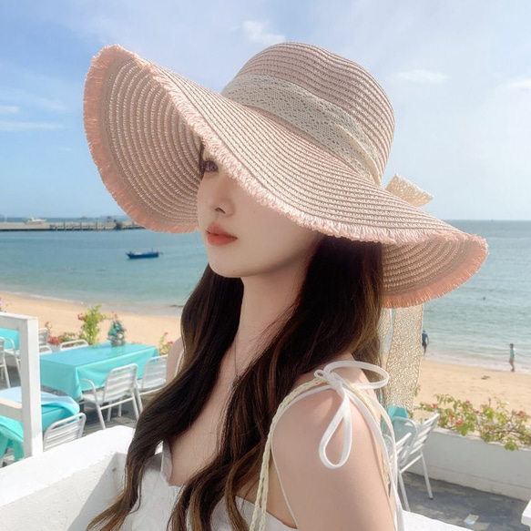 *春 夏 *麦わら帽子*旅行*レディース*日差し UV対策*お出かけ*ギフト*麦わら和紙フラットで編んだクローシュハ ハット fufukask ...