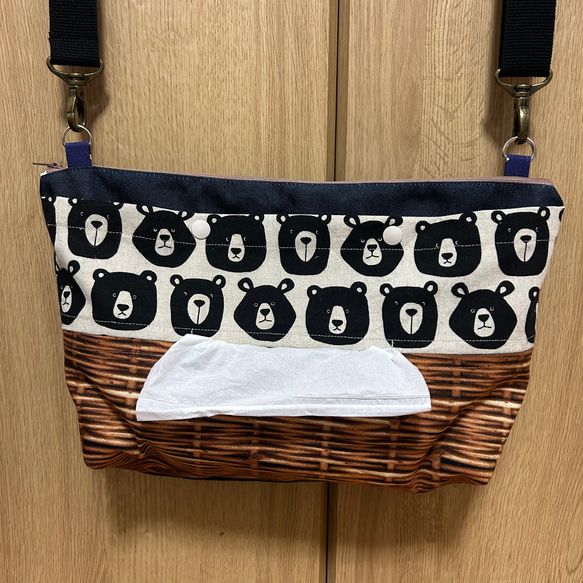 【60】ボックスティッシュ ショルダーバッグ キョトーンベア ショルダーバッグ ひらママ 通販 19188253｜Creema(クリーマ)