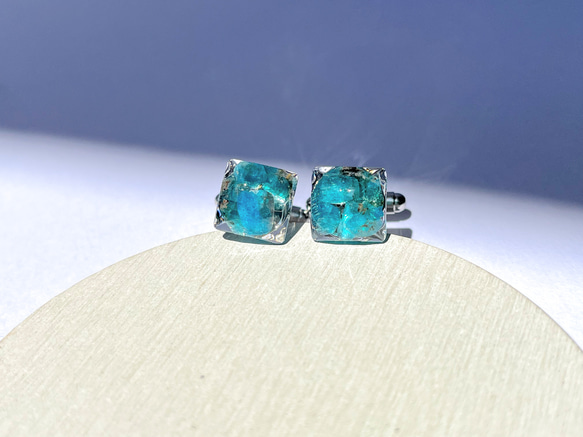 アパタイト＊カフス☆ / 天然石 / レジン / 父の日 / 四角 タイピン・カフス 華昇 優羽 通販 19191163｜Creema(クリーマ)