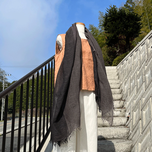 播州織ツートンカラー ロング＆ワイドストールK25052 ストール 布一途 通販 19191418｜Creema(クリーマ)