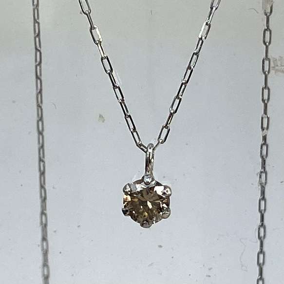 pt900 pt850 天然ダイヤモンド 0.1ct ネックレス ネックレス・ペンダント よーだ 通販 19196429｜Creema(クリーマ)