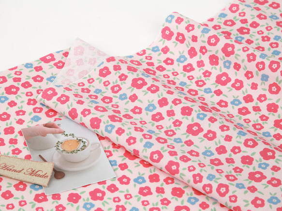 韓国製 花柄 メリーフラワー 可愛いピンクの花 生地 コットン100％シーチング Merry Flower 生地 Kankokukizi 通販 ...