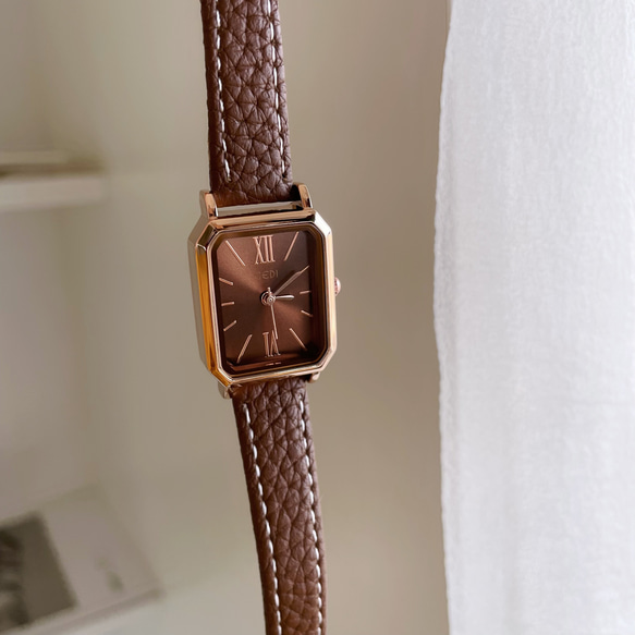 しかくけい せきえい レザー レディース腕時計 腕時計 ハンズムード 通販 19200824｜Creema(クリーマ)