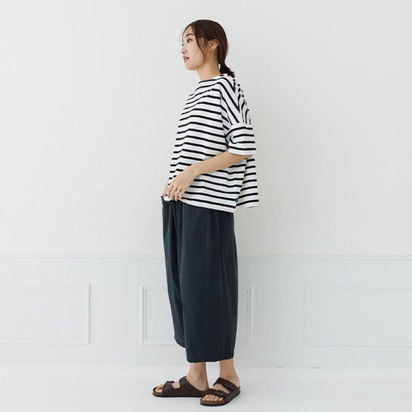 コットン100％ ヘビー天竺ボーダー ワイドTシャツ Tシャツ kermu 通販 19206739｜Creema(クリーマ)