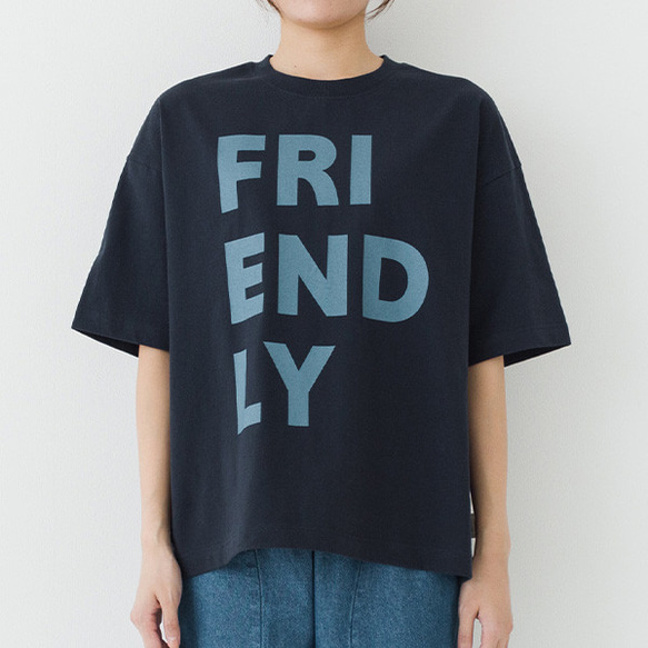 リサイクルコットン100％ FRIENDLYプリント ワイドTシャツ カットソー kermu 通販 19206876｜Creema(クリーマ)