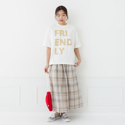 リサイクルコットン100％ FRIENDLYプリント ワイドTシャツ カットソー kermu 通販 19206876｜Creema(クリーマ)