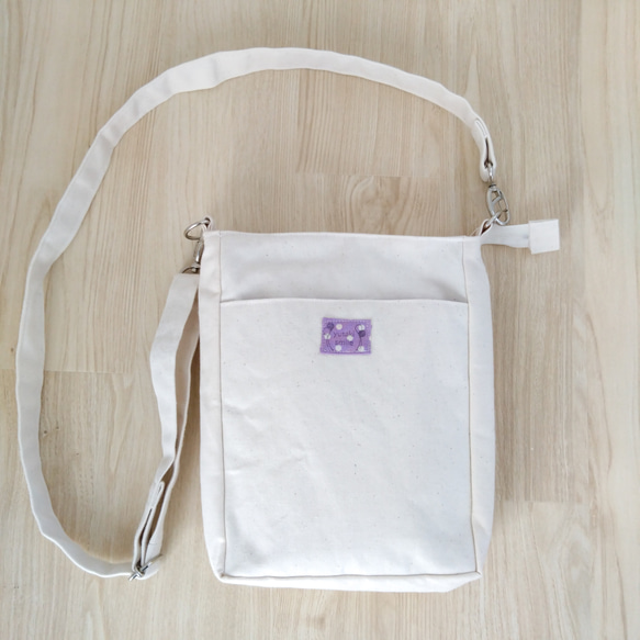 【大きめ】帆布サコッシュ ポシェット ショルダーバッグ 無地 シンプル ポケット 斜め掛け 散歩 お出かけ 紐調整 サコッシュ ユサキ ...