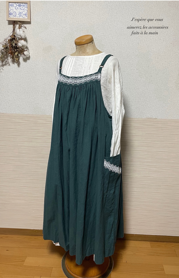 キャミワンピース リネン モスグリーン ワンピース Ohana 通販 19209399｜Creema(クリーマ)