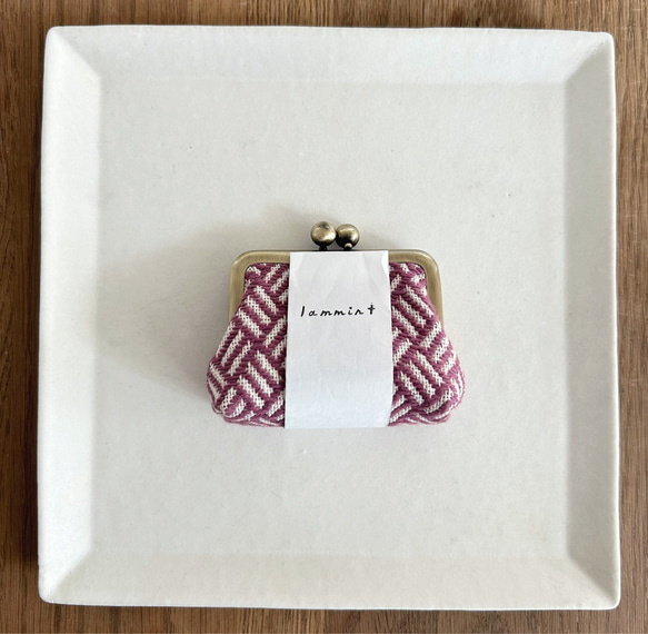 こぎん刺しがま口ポーチ むらさき がま口 lammin+ 通販 19209536｜Creema(クリーマ)