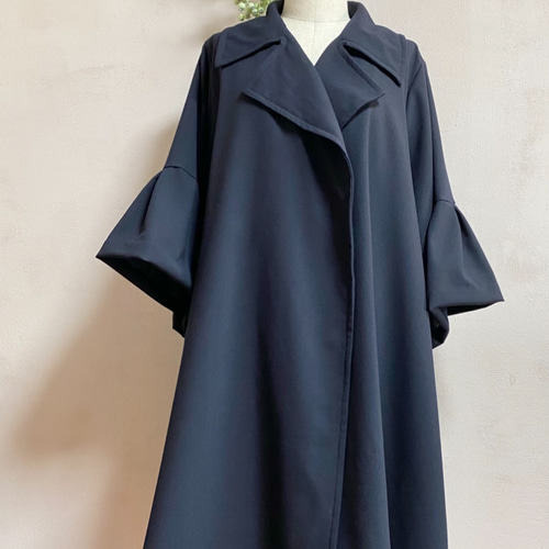 大きいサイズ》 チェスターコート ネイビー L•LL•13号対応 大きいサイズ》 チェスターコート ネイビー L•LL•13号対応