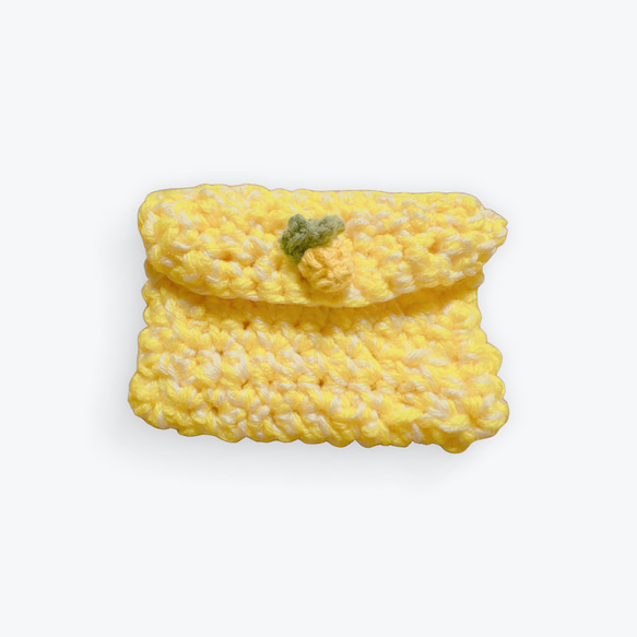 ポーチ ミニポーチ 小銭入れ ミニ財布 黄色 パイナップル ハンドメイドボタン ポーチ 光 通販 19209791｜Creema(クリーマ)