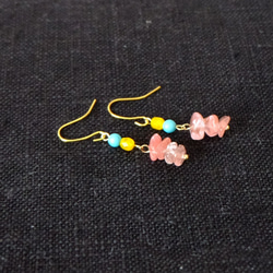 G36【チェリークォーツ】とフラミンゴのピアス（パーツ変更可能） ピアス（フック・チェーン） silverpot 通販 19209794 ...