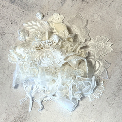 無選別端切れ福袋 / ホワイト系 50g入り M-lace-No,217 はぎれ 高原のレース屋もんく+Chama 通販 19210303 ...