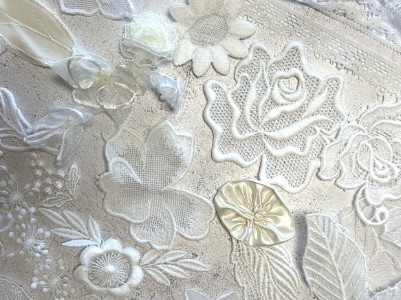 無選別端切れ福袋 / ホワイト系 50g入り M-lace-No,217 はぎれ 高原のレース屋もんく+Chama 通販 19210303 ...