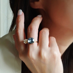 デニムブルー Éclat ring（エクラリング） /オープンリング フリーサイズ 指輪・リング and story 通販 19211003｜Creema(クリーマ)