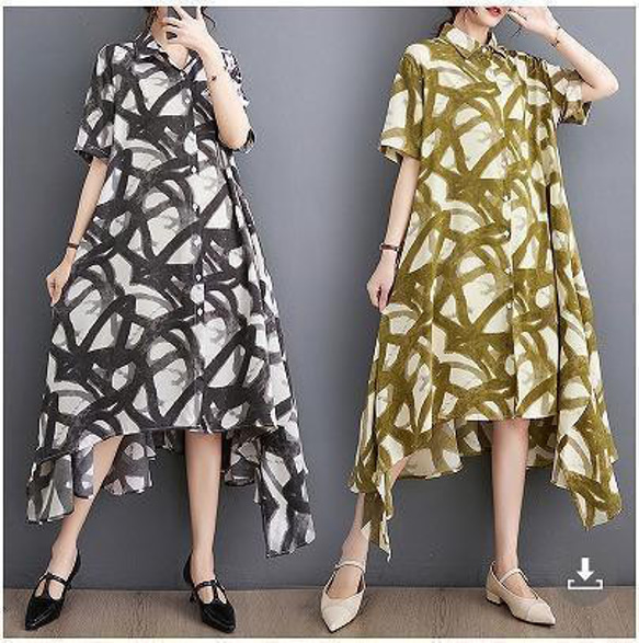 大きいサイズ レディース ワンピース 春夏 秋 新品 半袖 チュニック 大きいサイズ洋服店 通販 19212550｜Creema(クリーマ)