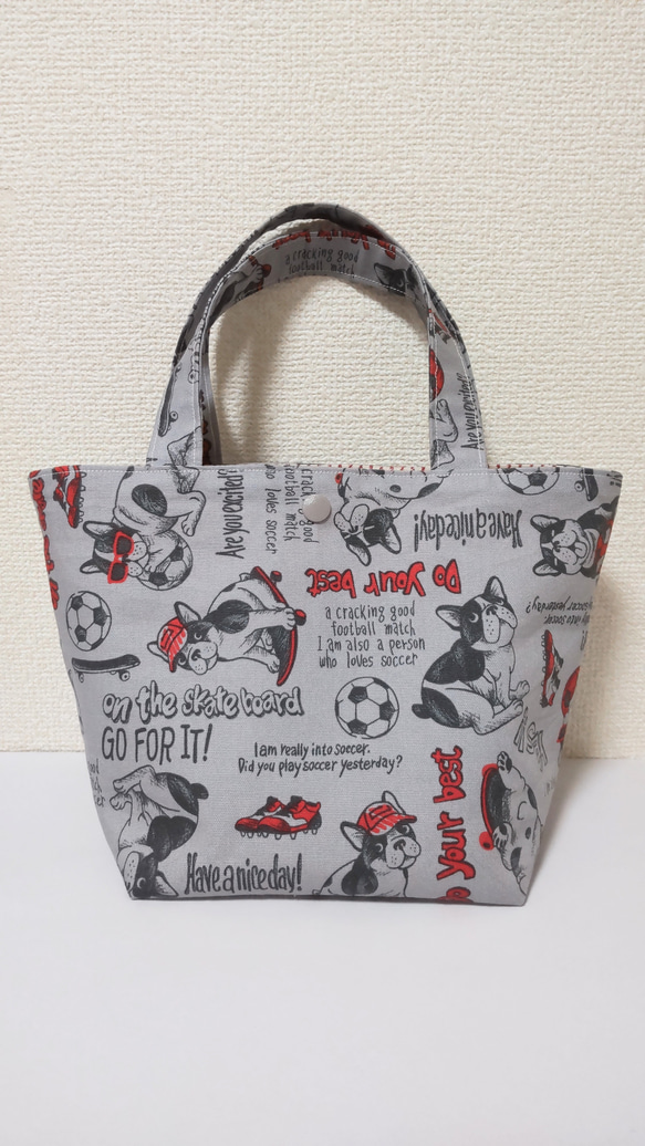 (送料無料) ミニトートバック ランチバック ブルドッグ ボタン付 トートバッグ なちまま 通販 19212551｜Creema(クリーマ)