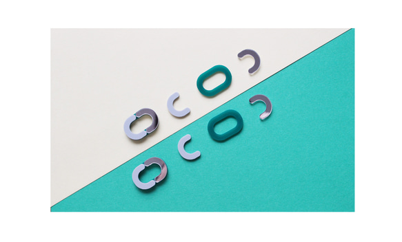 グレー×シルバー×グリーン 0型ピアス ピアス（スタッド・一粒） goco 通販 19229163｜Creema(クリーマ)