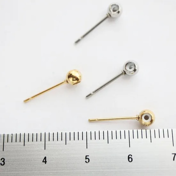 316L サージカルステンレス スライドボール ピアスパーツ 金具・チェーン Trois anges 通販 19232322｜Creema(クリーマ)